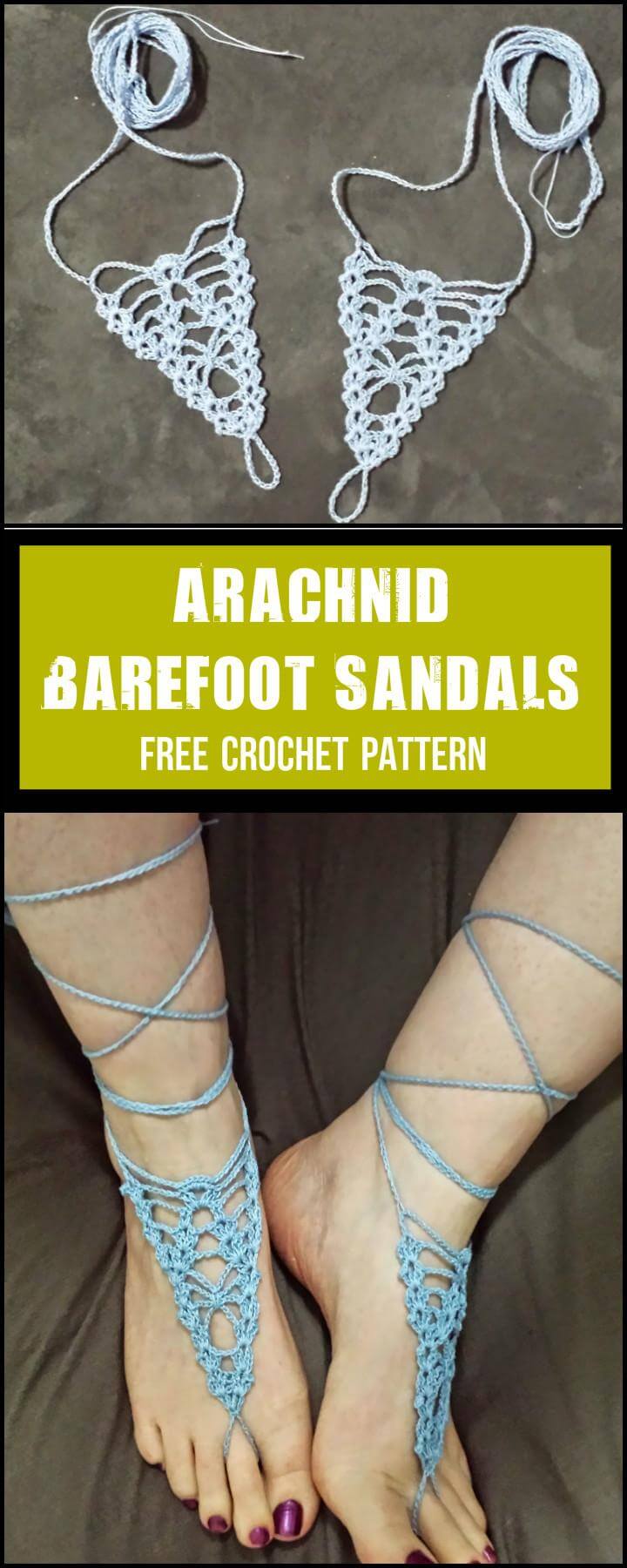 Crochet Barefoot Sandals - 50+ Free Crochet Patterns ⋆ DIY Crafts