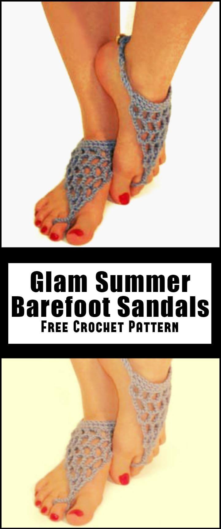 Crochet Barefoot Sandals - 50+ Free Crochet Patterns ⋆ DIY Crafts