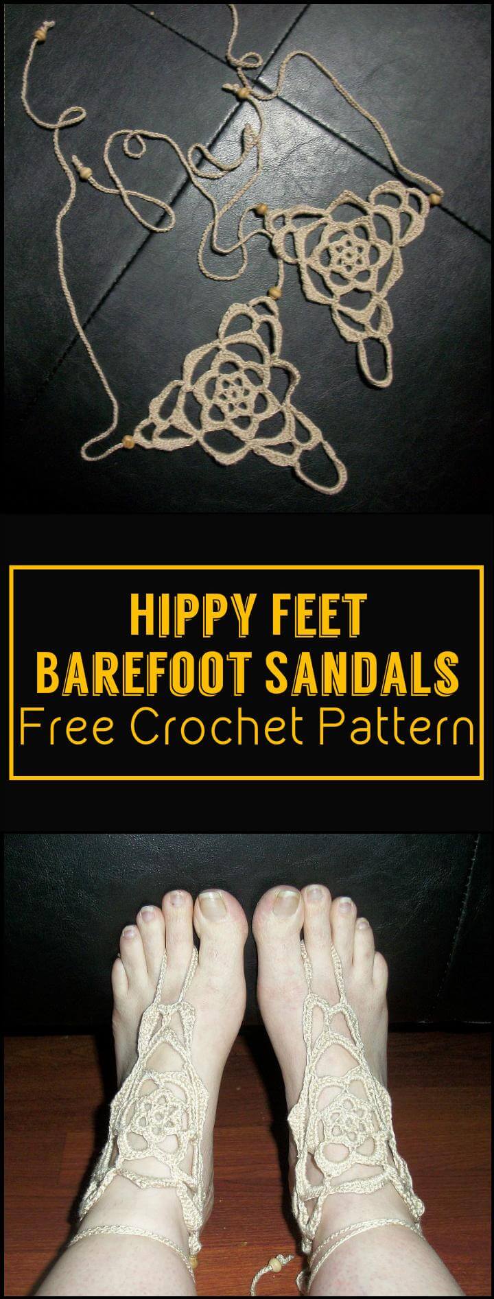Crochet Barefoot Sandals - 50+ Free Crochet Patterns ⋆ DIY Crafts