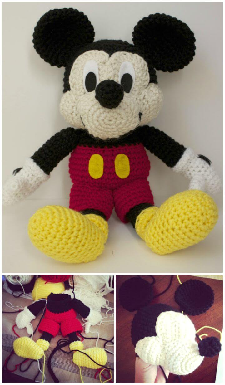 Crochet Mickey Mouse Patterns Hat Amigurumi DIY Crafts