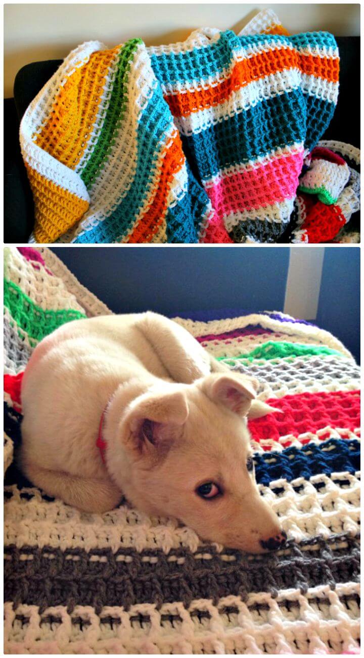 15 Free Crochet Waffle Stitch Patterns ⋆ DIY Crafts