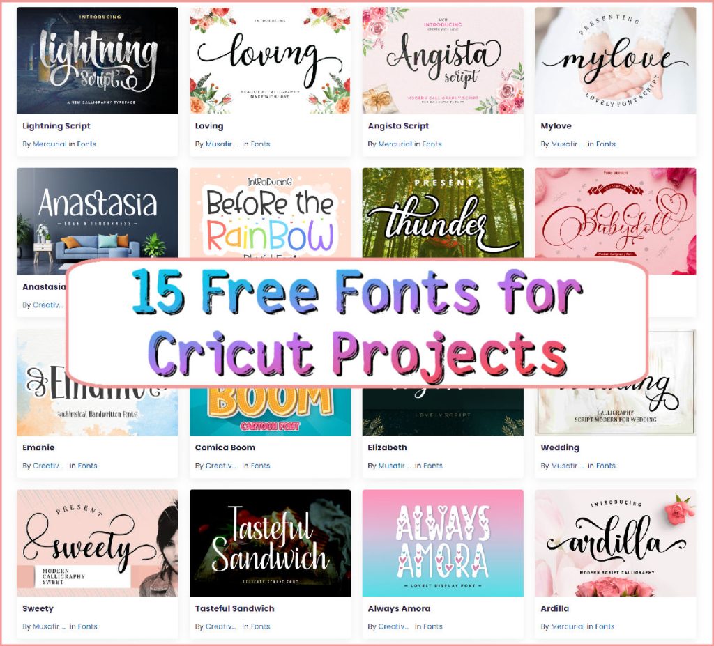 15 Free Fonts for Cricut Projects