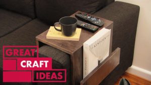 20 DIY Sofa Arm Table Plans (Build a Couch Arm Table)