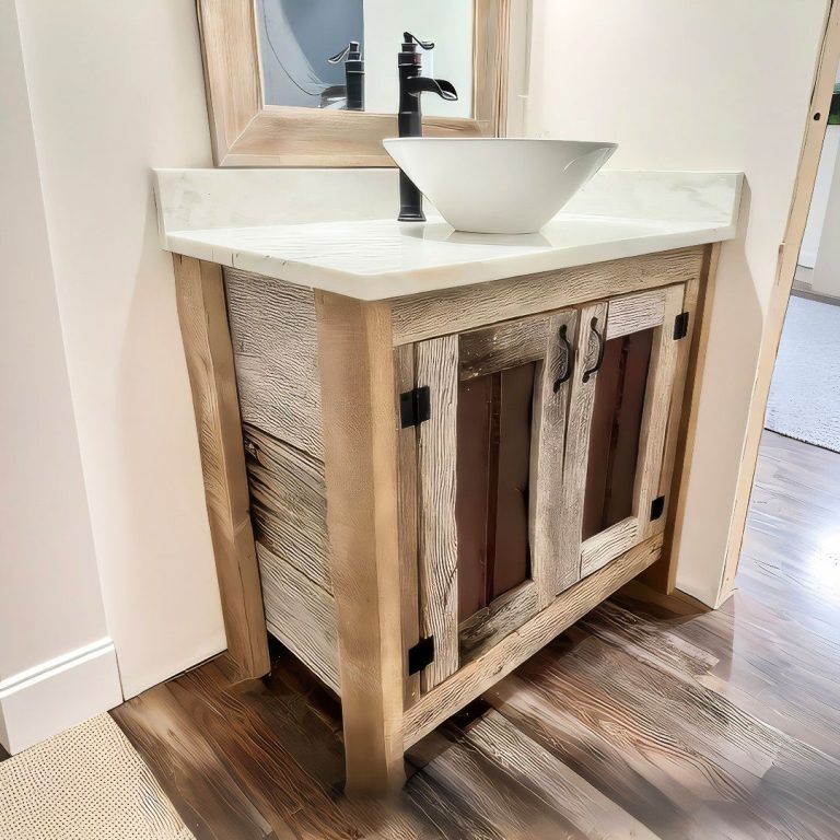 DIY Rustic Bathroom Vanity on a Budget